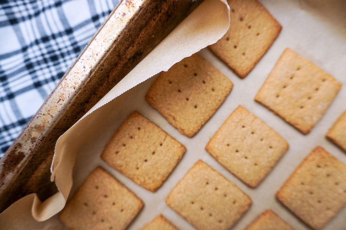 Homemade Sourdough Graham Crackers With Honey - Planted Home